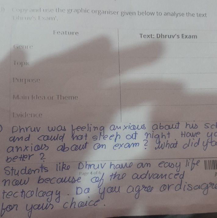 Copy and use the graphic organiser given | StudyX
