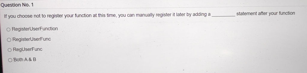 If you choose not to register your function | StudyX