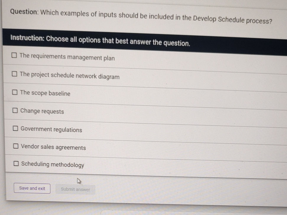 Question: Which examples of inputs should be | StudyX