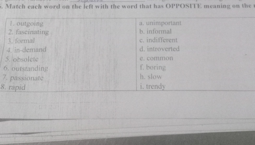 Match each word on the left with the word | StudyX