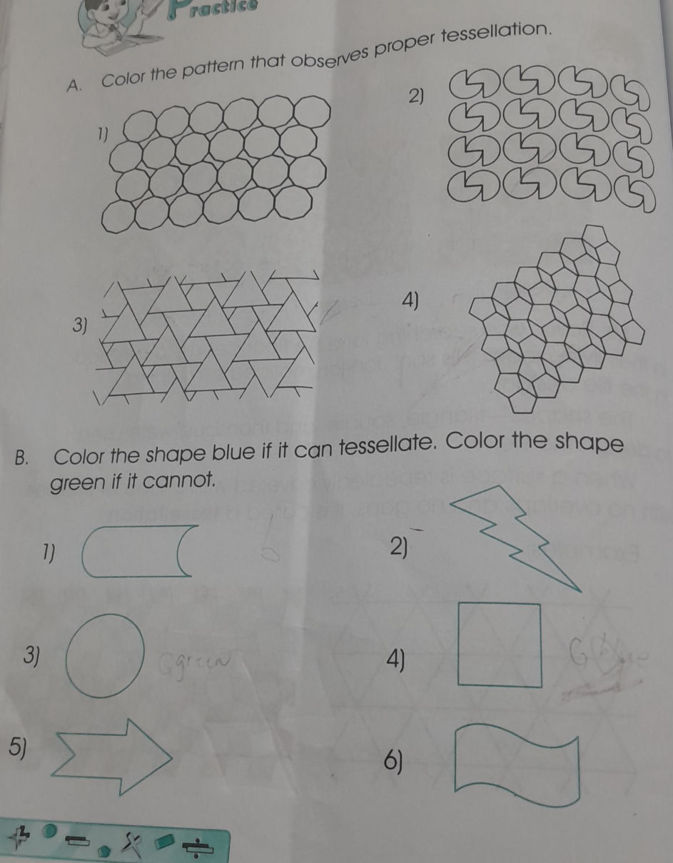 A. Color the pattern that observes proper | StudyX