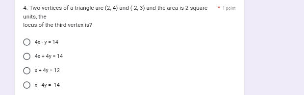 4. Two vertices of a triangle are (2, 4) and | StudyX