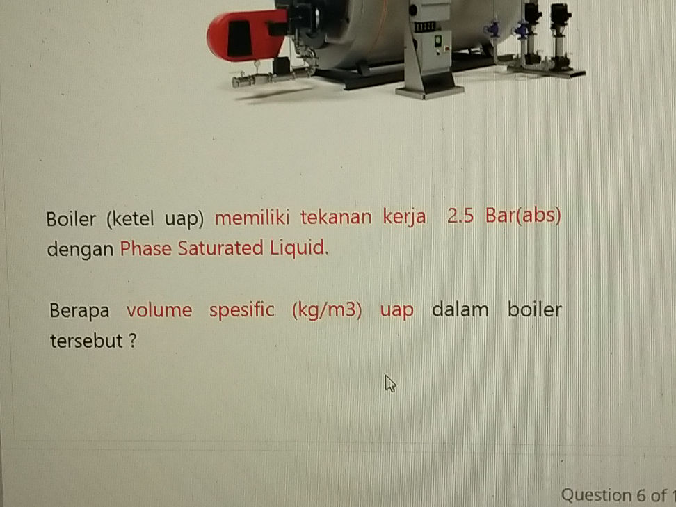 Boiler (ketel uap) memiliki tekanan kerja | StudyX