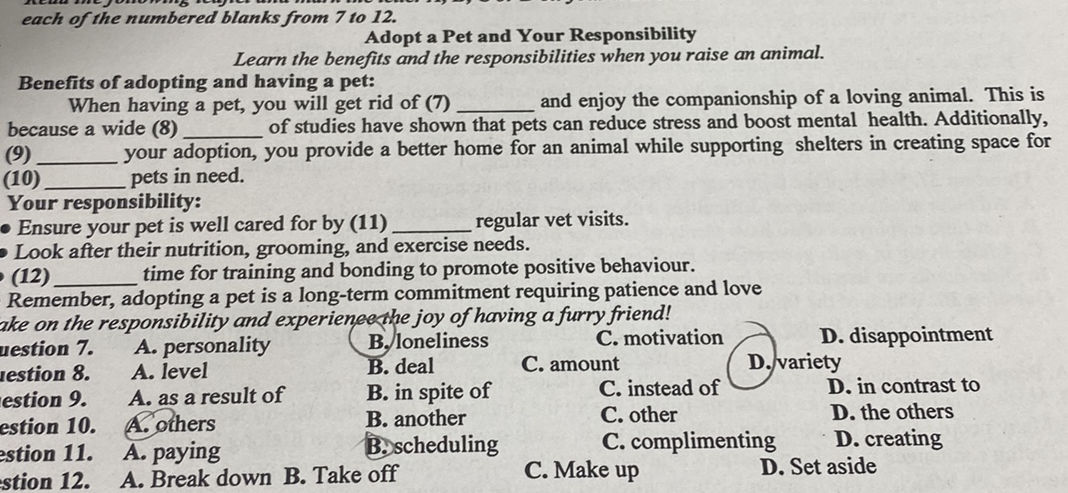 Read the following leaflet and mark the | StudyX