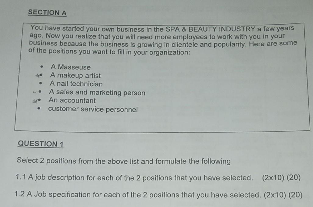 Select 2 positions from the above list and | StudyX