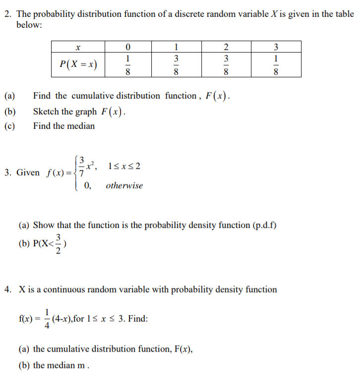 2. The probability distribution function of | StudyX