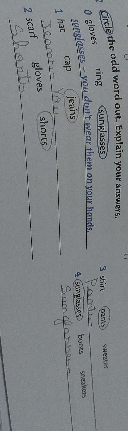 Circle the odd word out. Explain your | StudyX