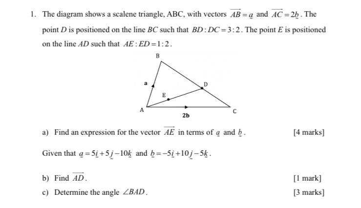 1. The diagram shows a scalene triangle, | StudyX