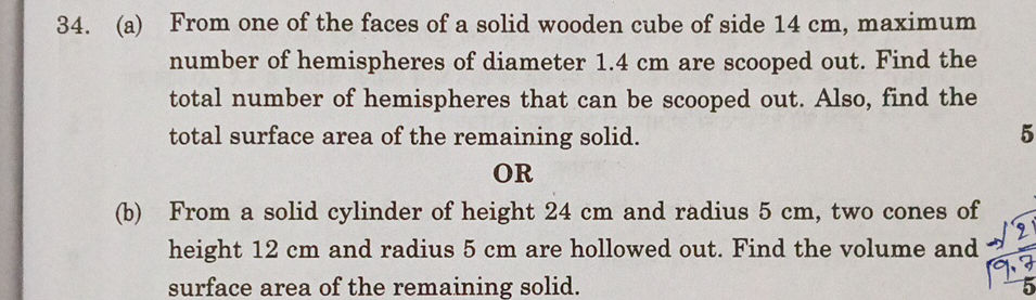 34. (a) From one of the faces of a solid | StudyX