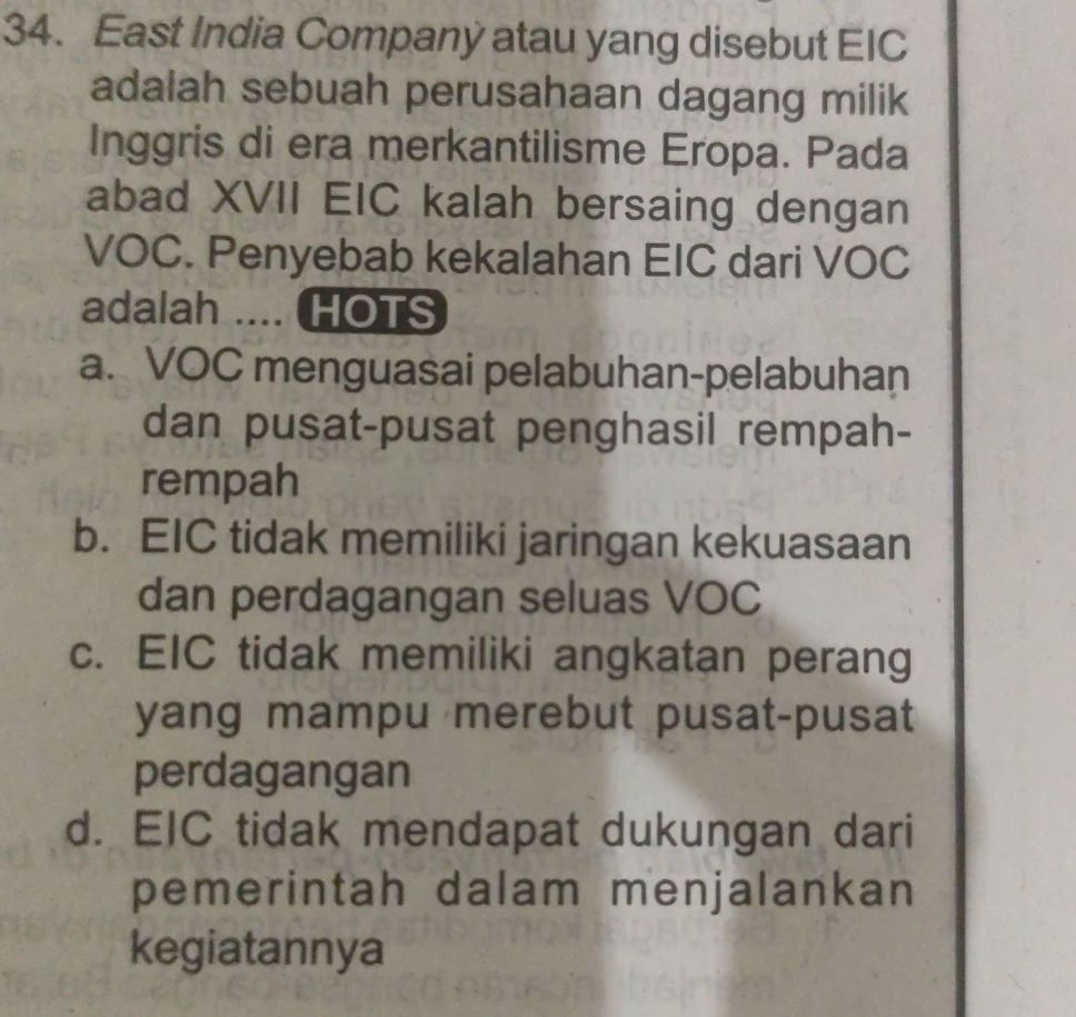 34. East India Company atau yang disebut EIC | StudyX