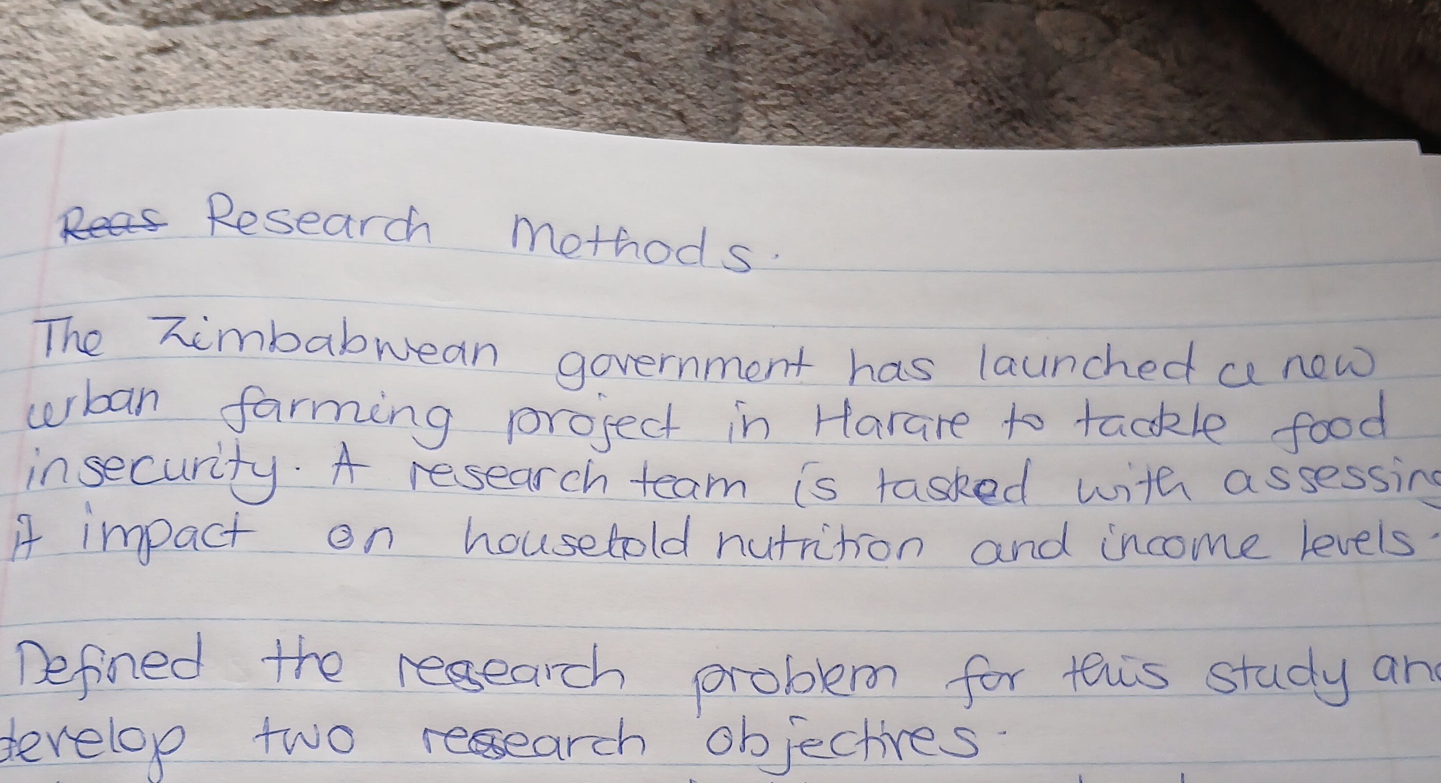 Reas Research Methods. The Zimbabwean | StudyX