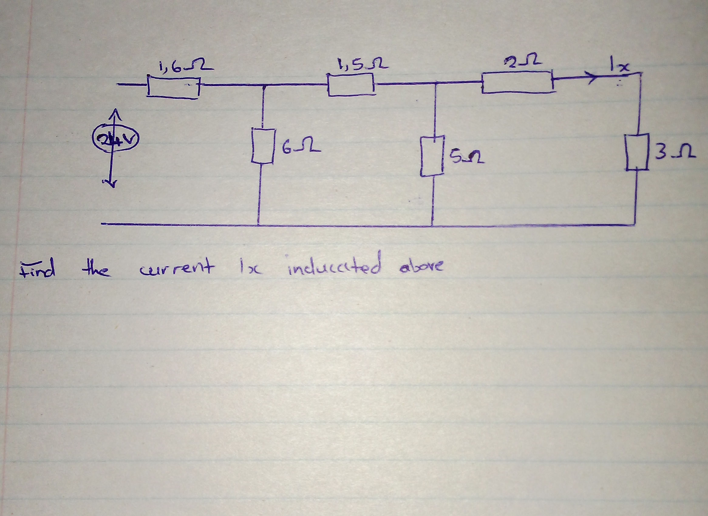 Find the current $I_x$ indicated above. | StudyX