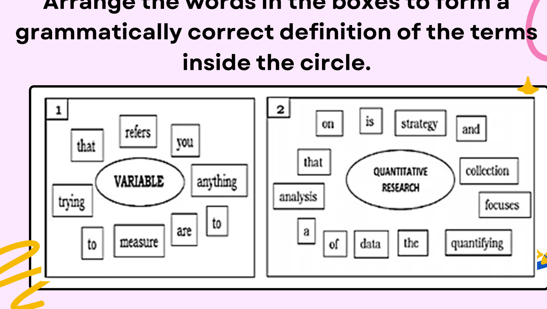 Arrange the words in the boxes to form a | StudyX