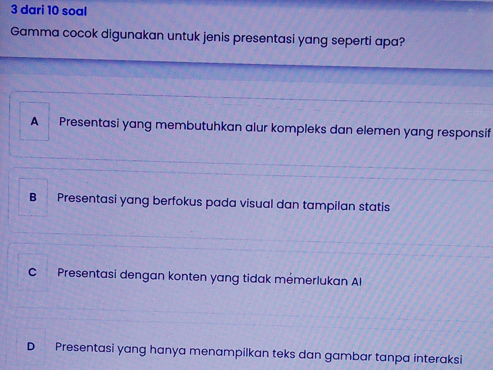 Gamma cocok digunakan untuk jenis presentasi | StudyX