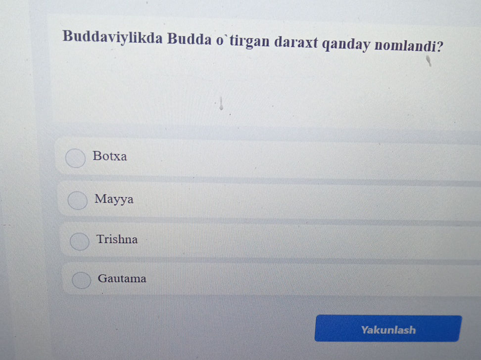 Buddaviylikda Budda o`tirgan daraxt qanday | StudyX
