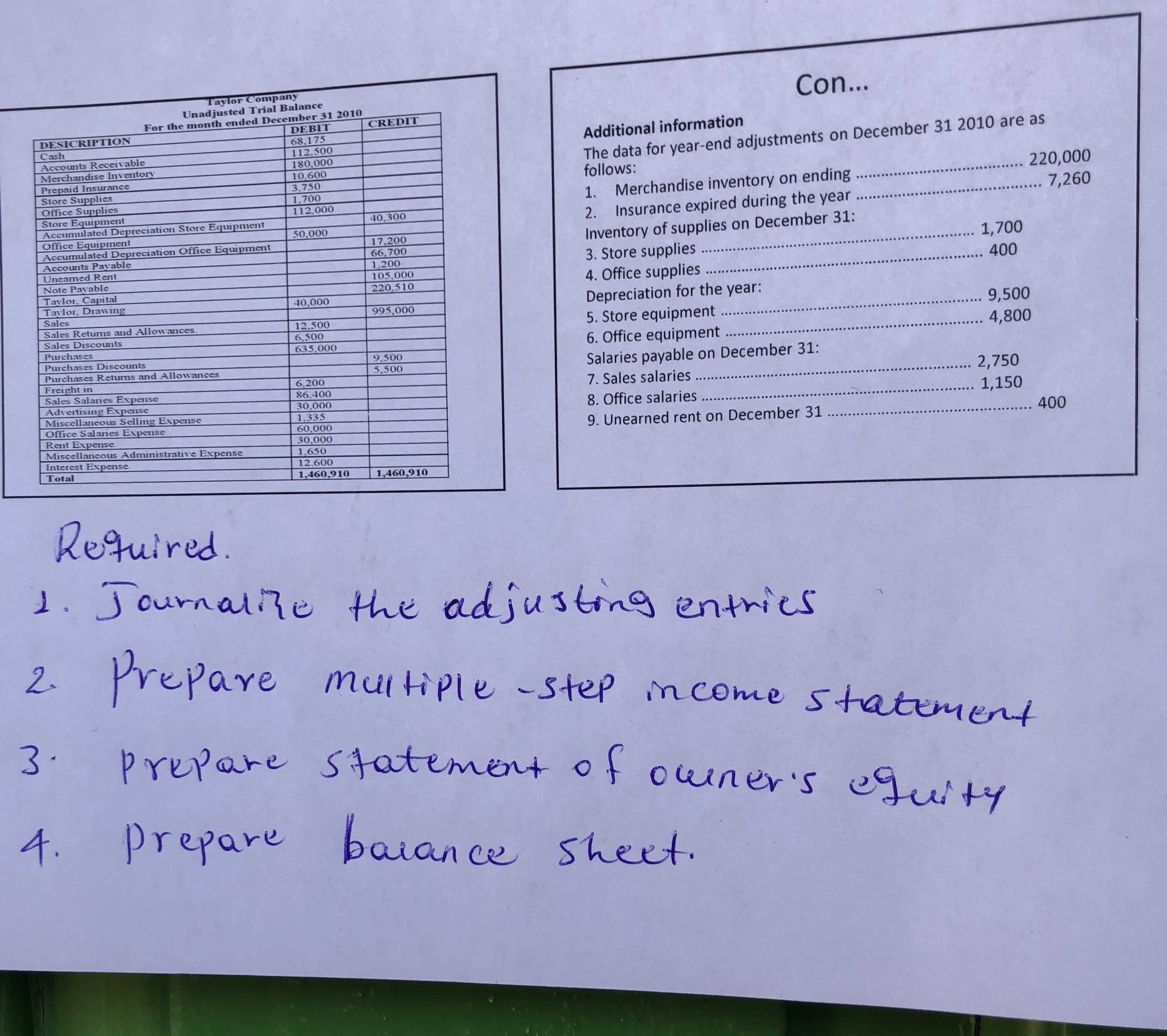 Required. 1. Journalize the adjusting | StudyX