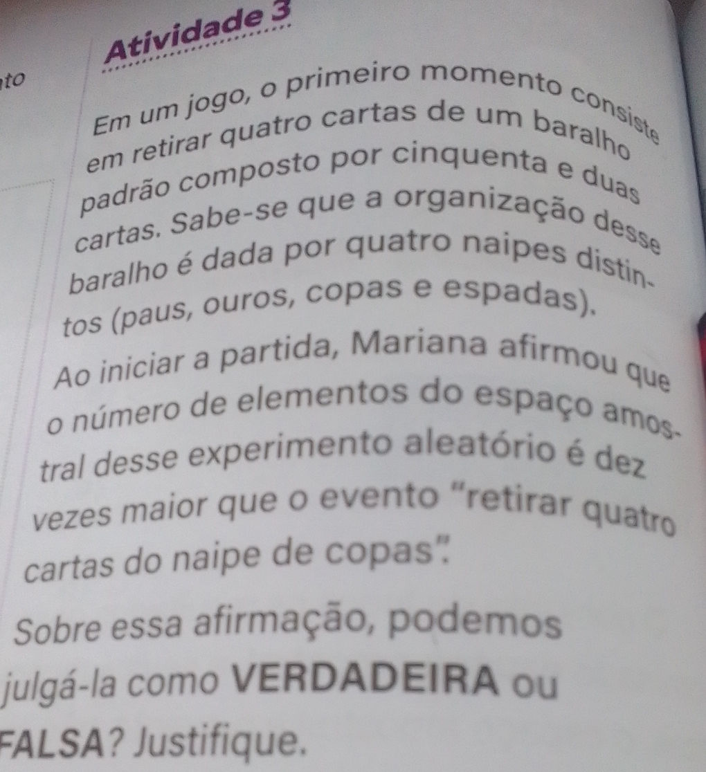 Atividade 3 Em um jogo, o primeiro momento | StudyX