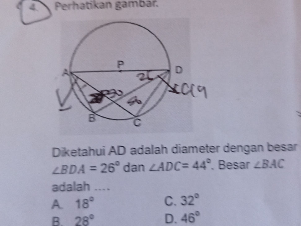 Perhatikan gambar. Diketahui AD adalah | StudyX