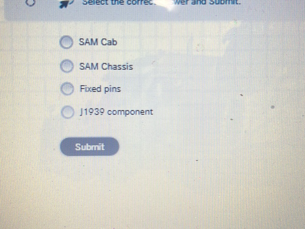 Select the correct answer and Submit. SAM | StudyX