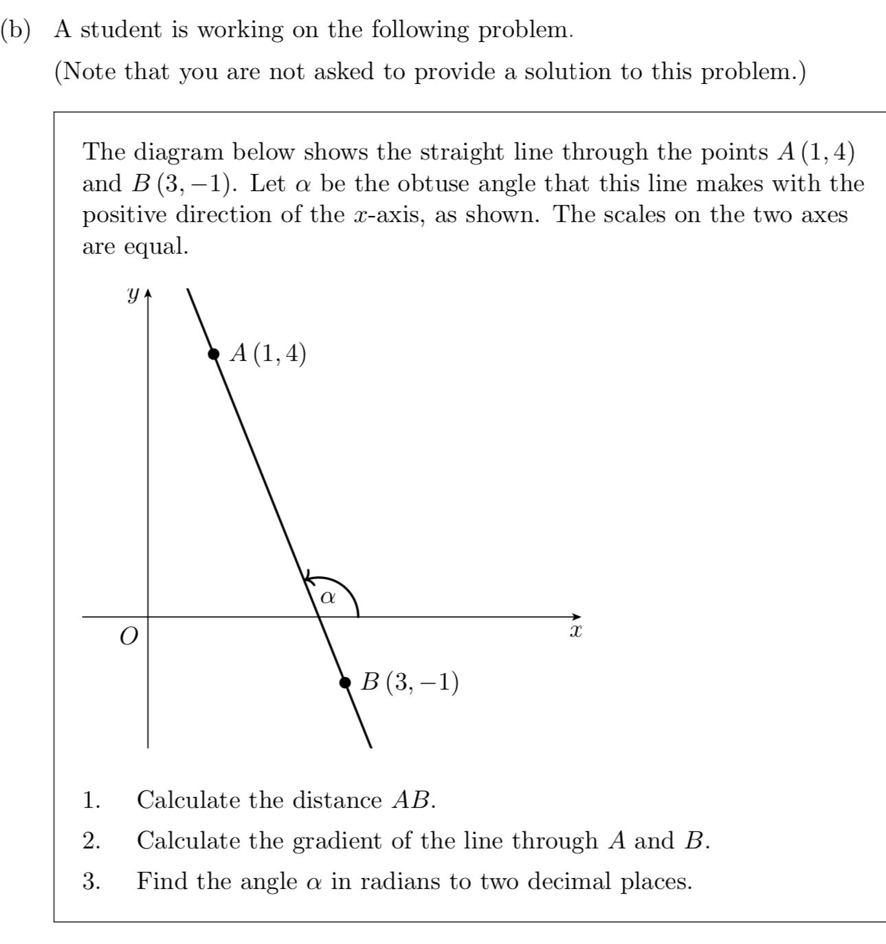 The diagram below shows the straight line | StudyX