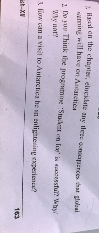1. Based on the chapter, elucidate any three | StudyX