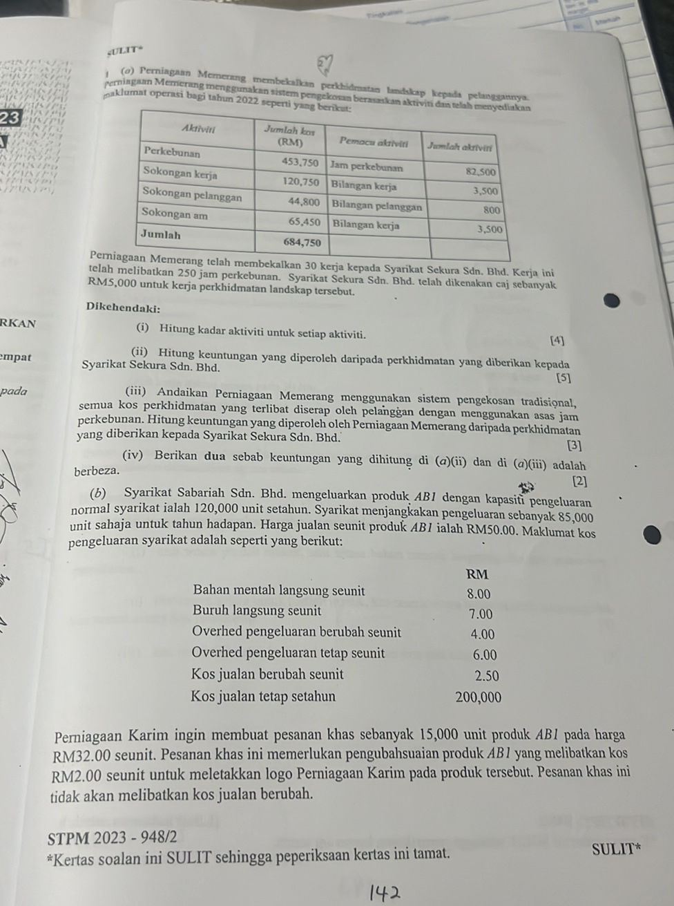 (a) Perniagaan Memerang membekalkan | StudyX