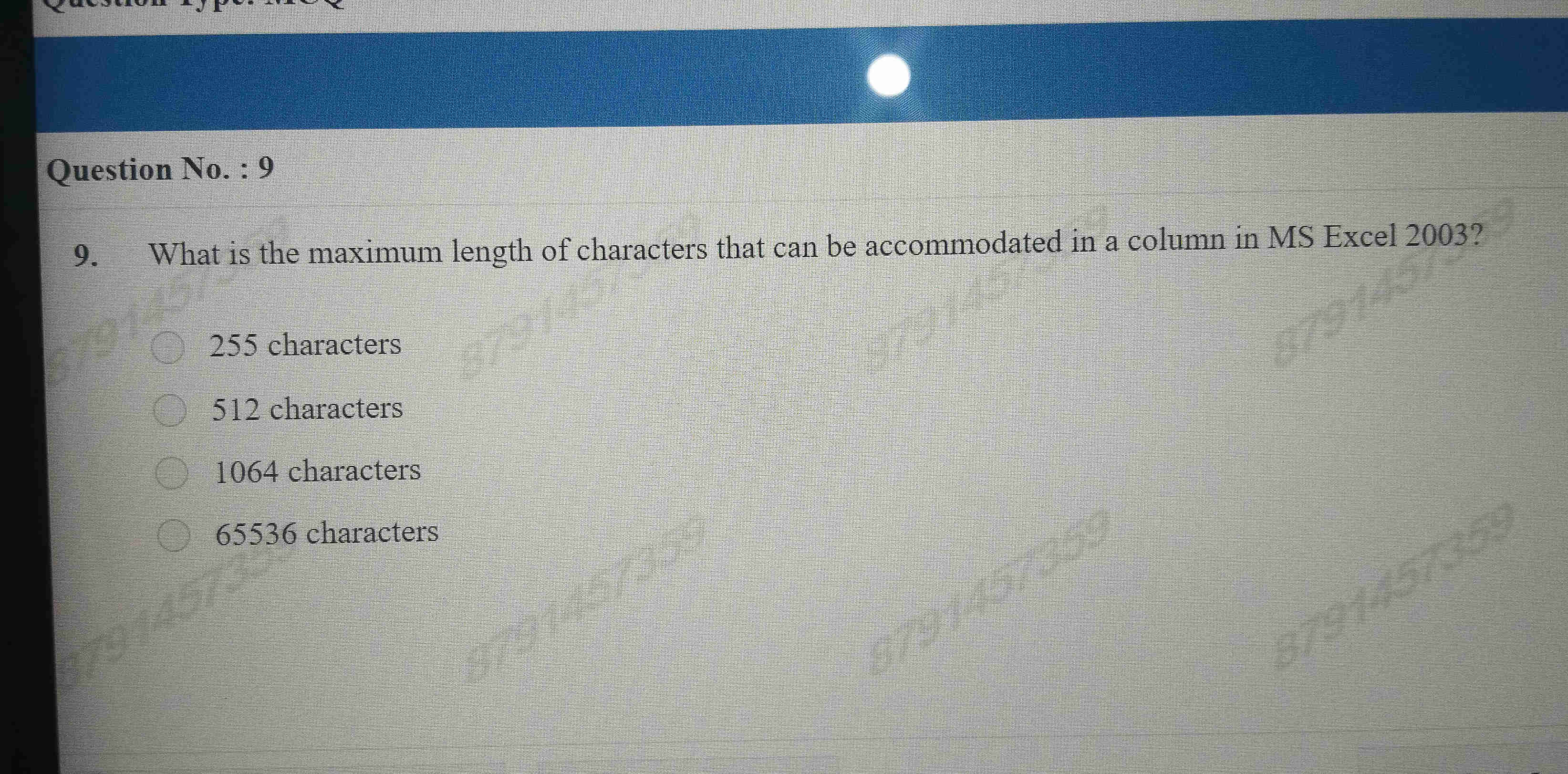 9. What is the maximum length of characters | StudyX