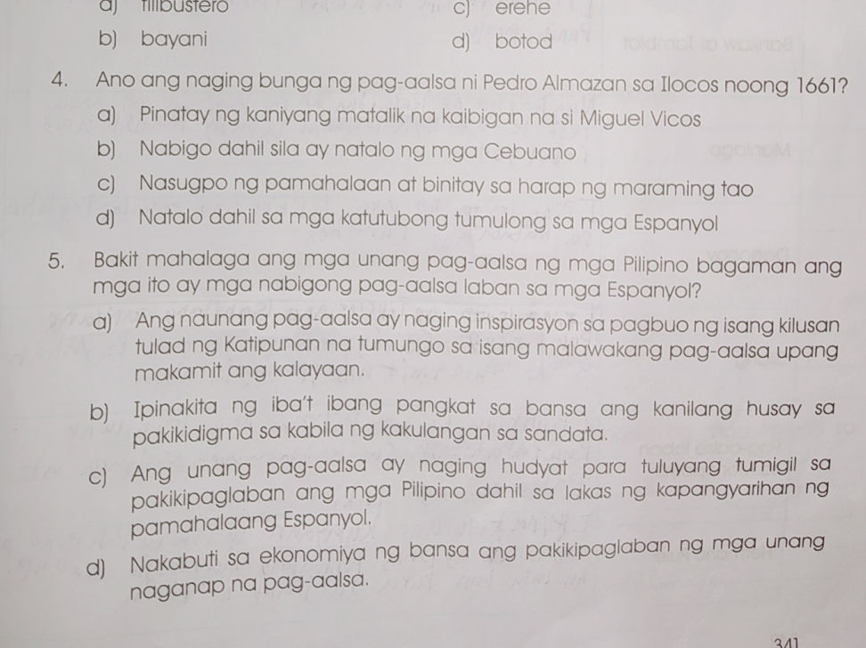 4. Ano ang naging bunga ng pag-aalsa ni | StudyX