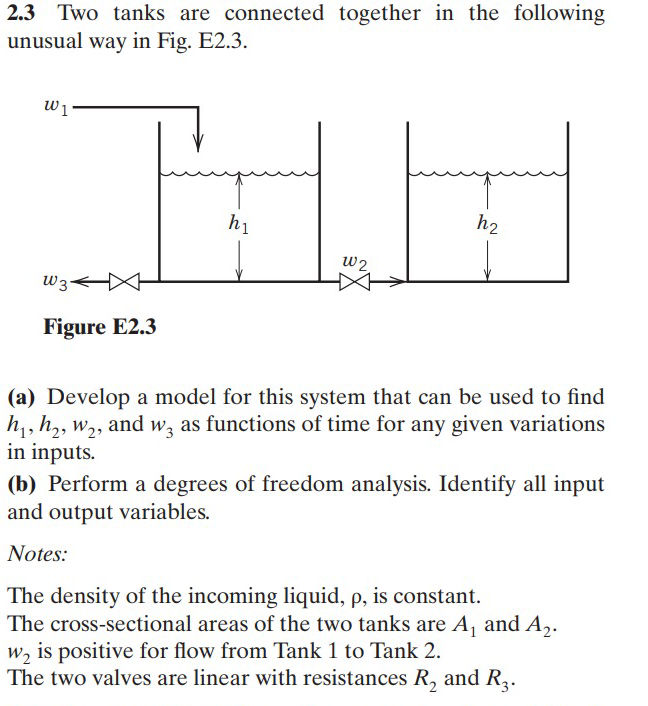 2.3 Two tanks are connected together in the | StudyX