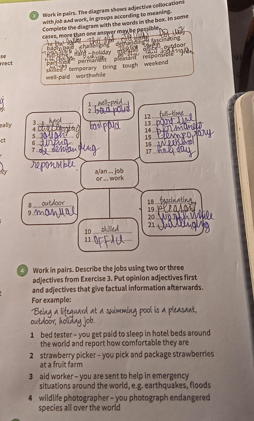3 Work in pairs. The diagram shows adjective | StudyX
