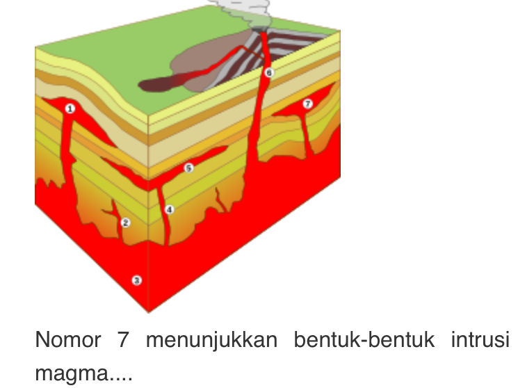 Nomor 7 menunjukkan bentuk-bentuk intrusi | StudyX
