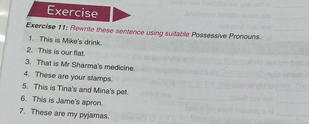 Exercise 11: Rewrite these sentence using | StudyX