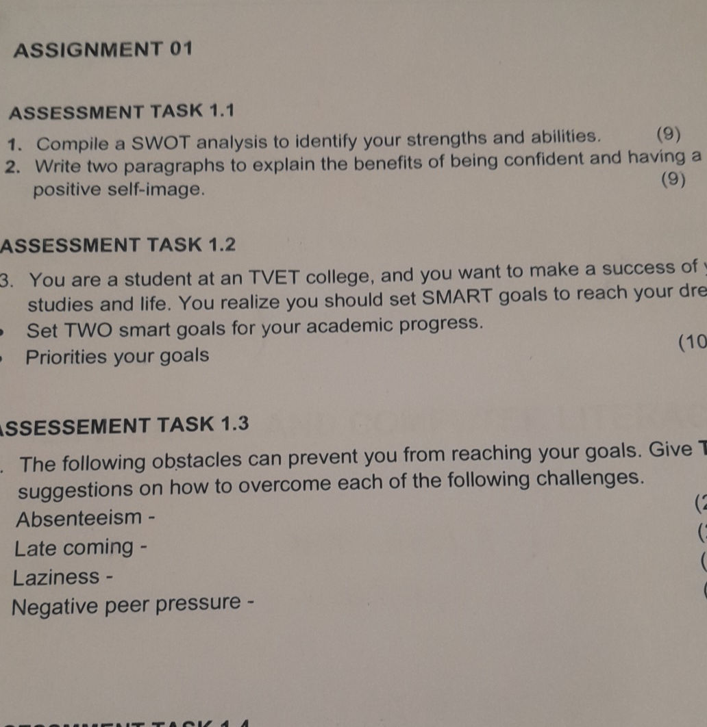 1. Compile a SWOT analysis to identify your | StudyX