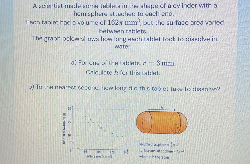 A scientist made some tablets in the shape | StudyX