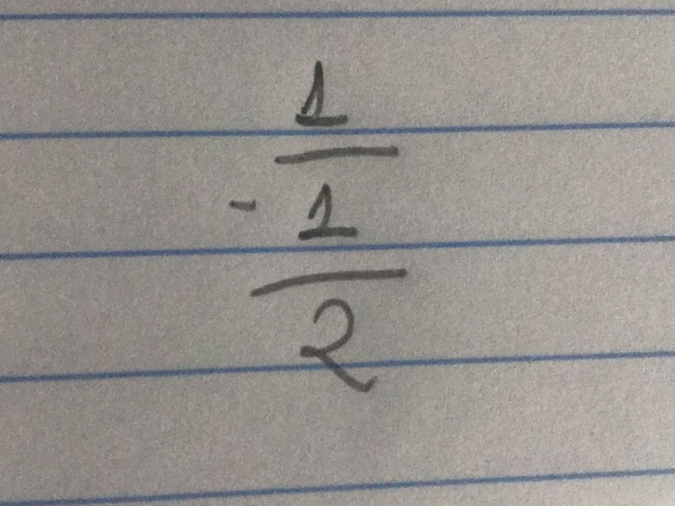Simplifying the fraction 1 divided by -1/2 | StudyX