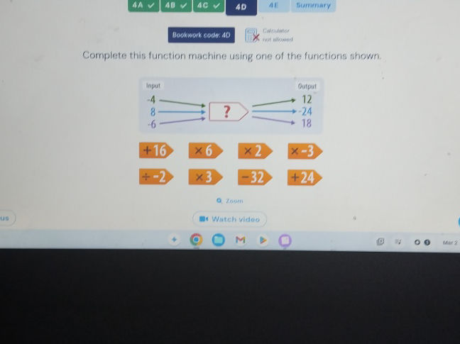 Complete this function machine using one of | StudyX