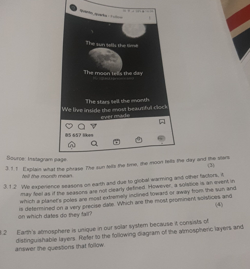 3.1.1 Explain what the phrase The sun tells | StudyX