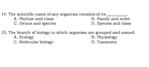 14. The scientific name of any organism | StudyX