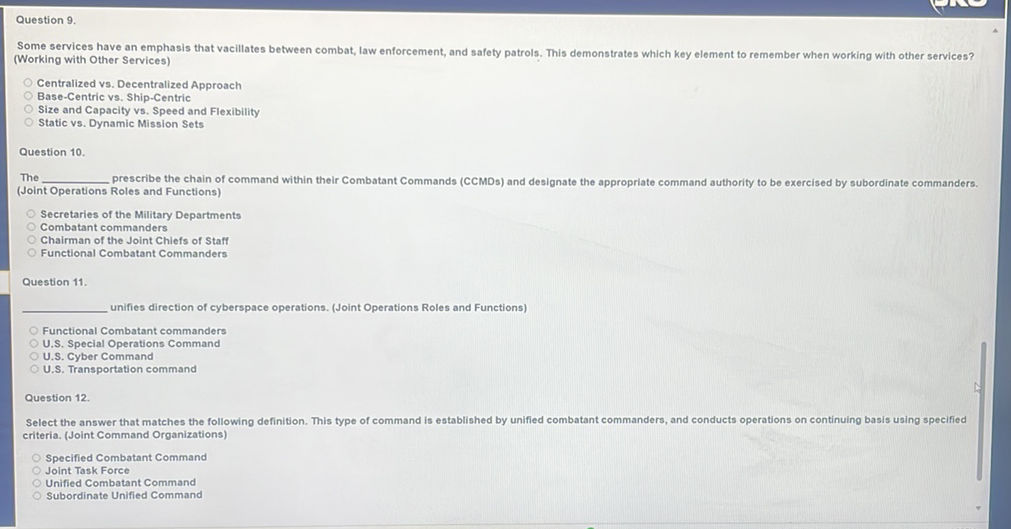 Question 9. Some services have an emphasis | StudyX