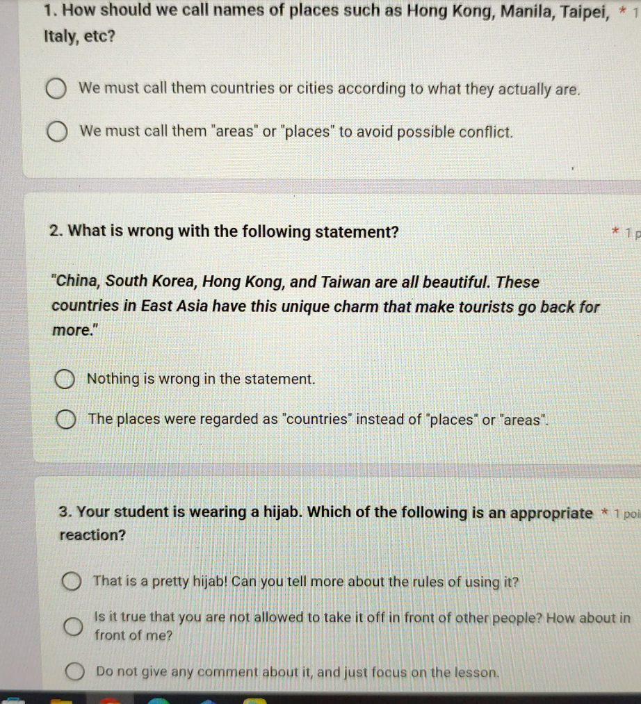 1. How should we call names of places such | StudyX