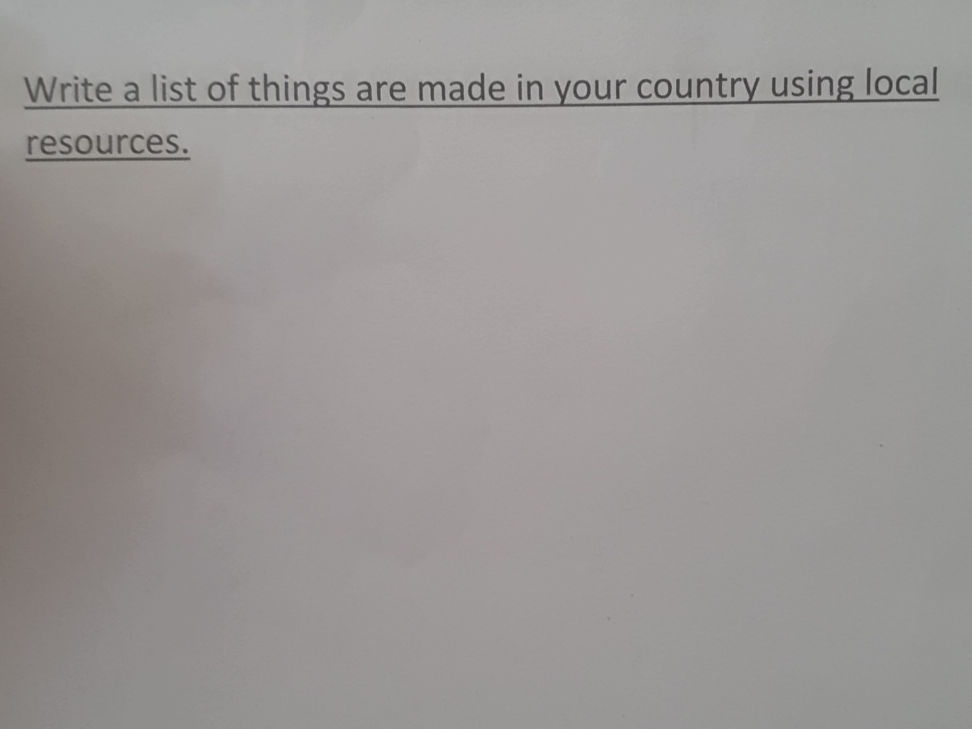 Write a list of things are made in your | StudyX