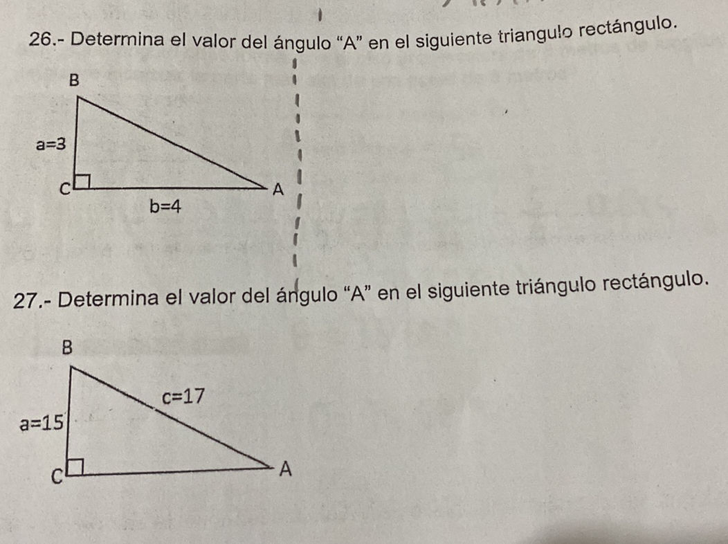 26.- Determina el valor del ángulo "A" en el | StudyX