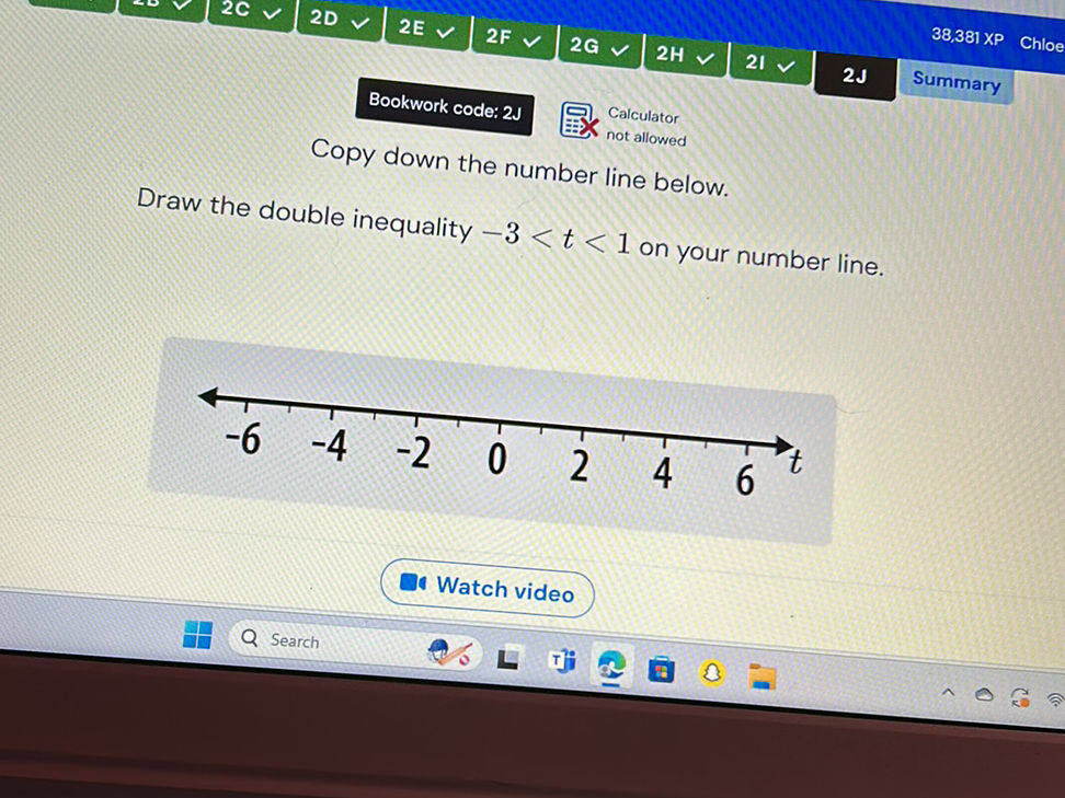 Copy down the number line below. Draw the | StudyX