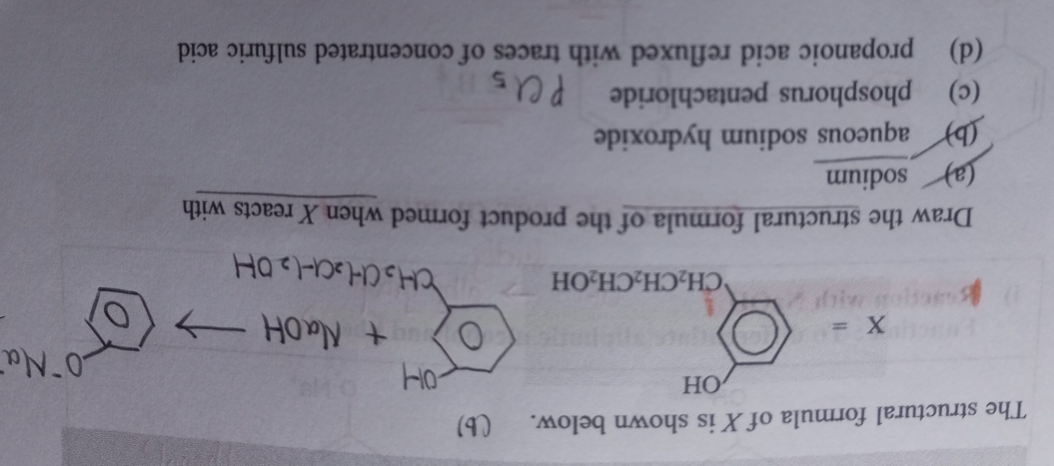 The structural formula of X is shown below. | StudyX