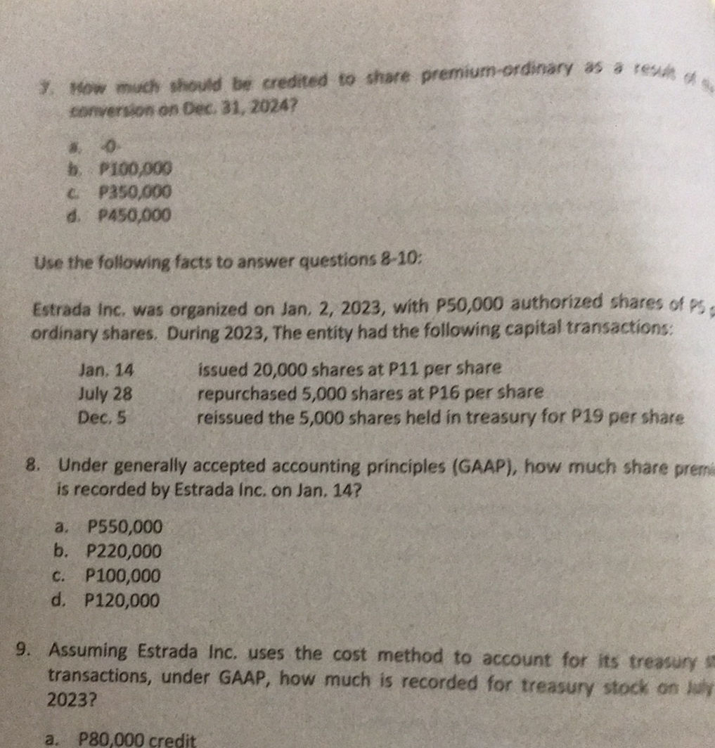 7. How much should be credited to share | StudyX
