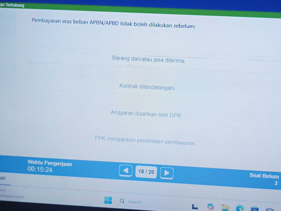 Pembayaran atas beban APBN/APBD tidak boleh | StudyX