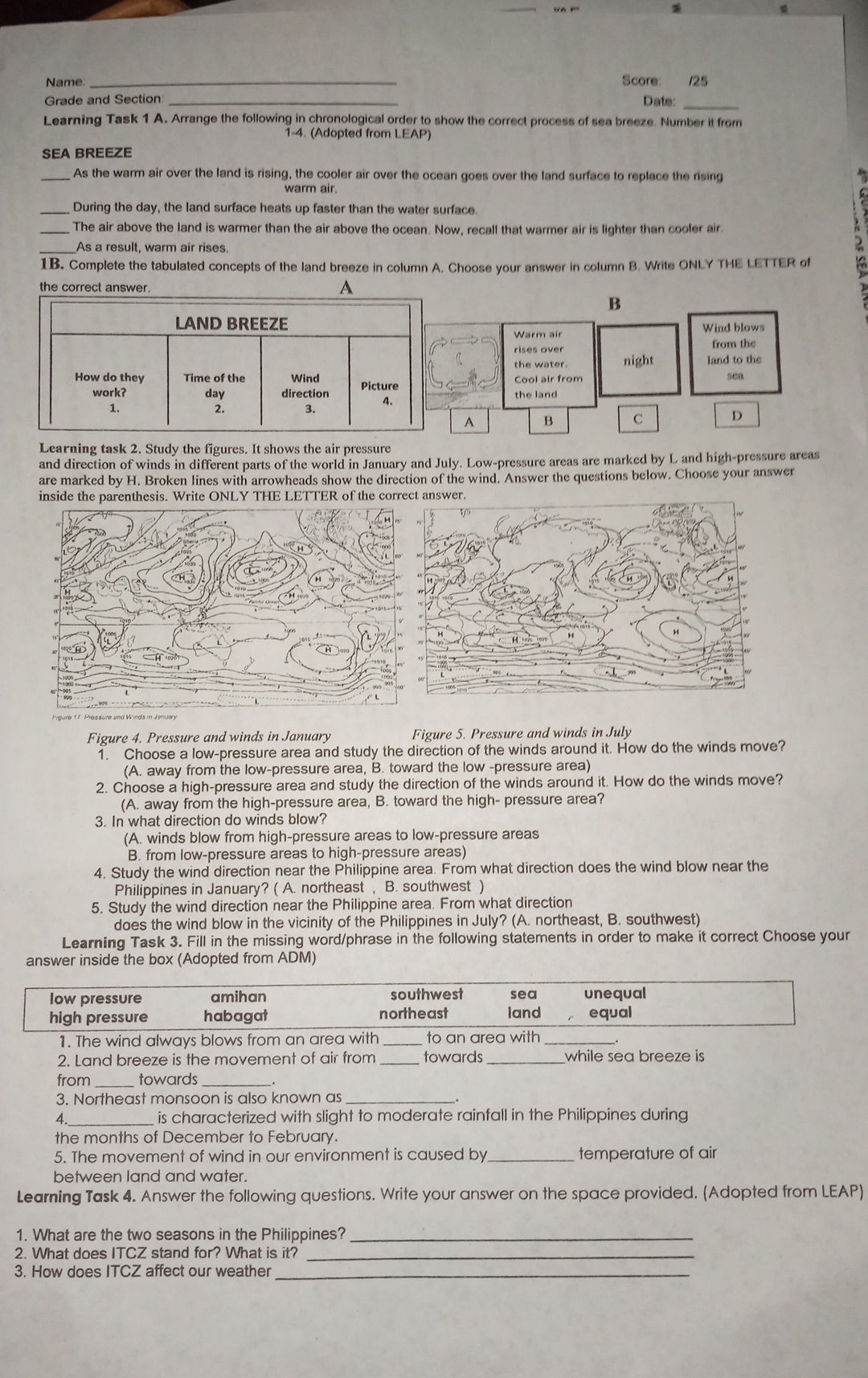 Learning Task 1 A. Arrange the following in | StudyX