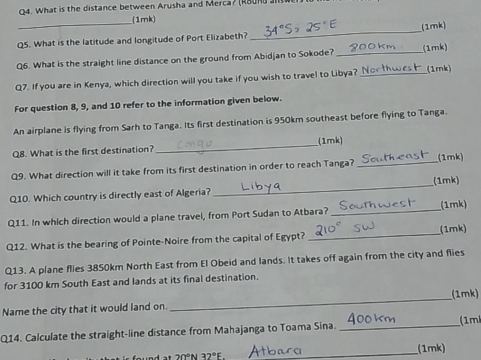 Q4. What is the distance between Arusha and | StudyX