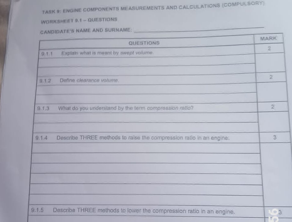 9.1.1 Explain what is meant by swept volume. | StudyX