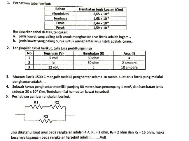 1. Perhatikan tabel berikut: | Bahan | | StudyX